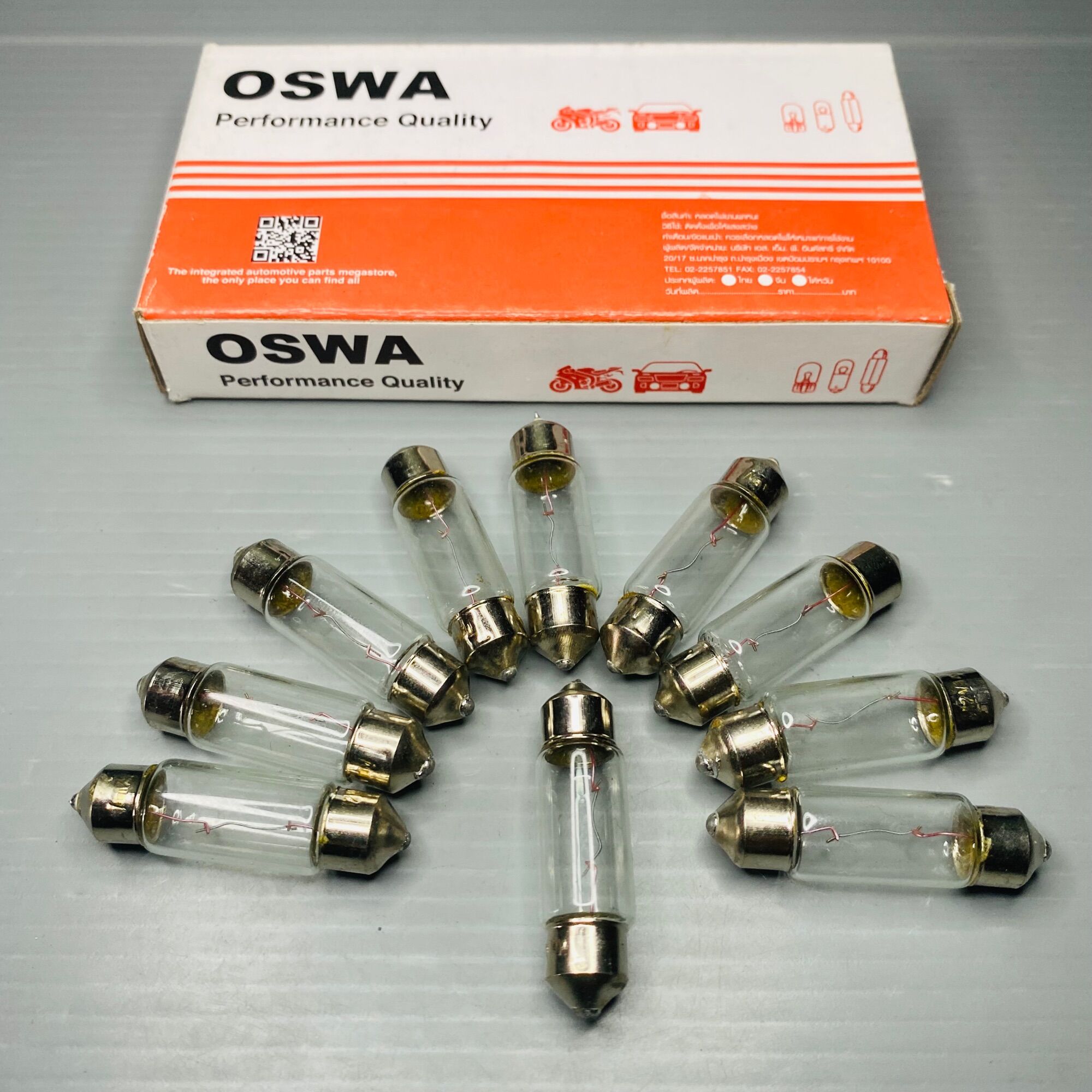 หลอดไฟเก๋ง หลอดไฟฟิวส์ OSWA T10x36 12V 10W | Lazada.co.th