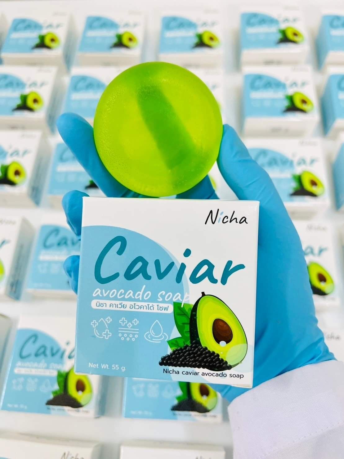 สบู่กลีเซอร์รีน ณิชา คาเวียร์ Nicha caviar avocado soap 55 g. สบู่กลี ...
