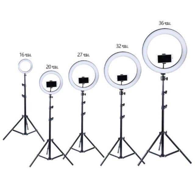 ชุดไฟไลฟ์สด LED Ring Light 16-36cm พร้อมขาตั้ง2.1m(A)ที่จับมือถือ ปรับ ...