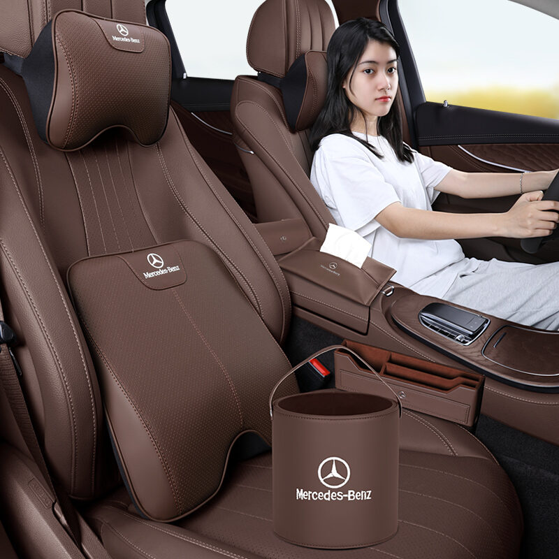 Mercedes-benz วางในรถกล่องทิชชู่สูบน้ำแบบแขวนถุง E300L/C260L/GLC/ชั้น GLE S รถอุปกรณ์ตกแต่ง ...