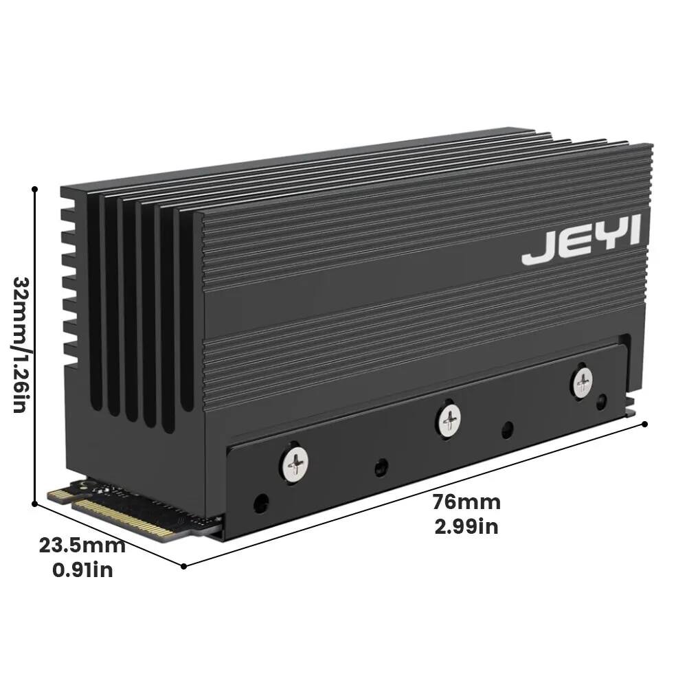 JEYI M.2ฮีทซิงค์ SSD 2280, แผงระบายความร้อนอลูมิเนียมแบบเต็มรูปแบบ, พาส ...