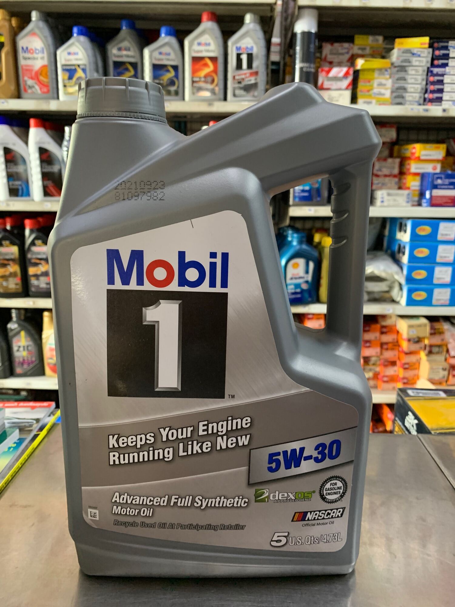 น้ำมันเครื่อง Mobil one(1) สังเคราะห์แท้100% เบอร์5w-30 เบนซิน4.7ลิตร ...