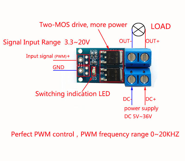 15A tzt 400W แผงควบคุมสวิตช์โมดูลไดรฟ์แบบทริกเกอร์แผงควบคุมควบคุม PWM MOS สำหรับ Arduino ...