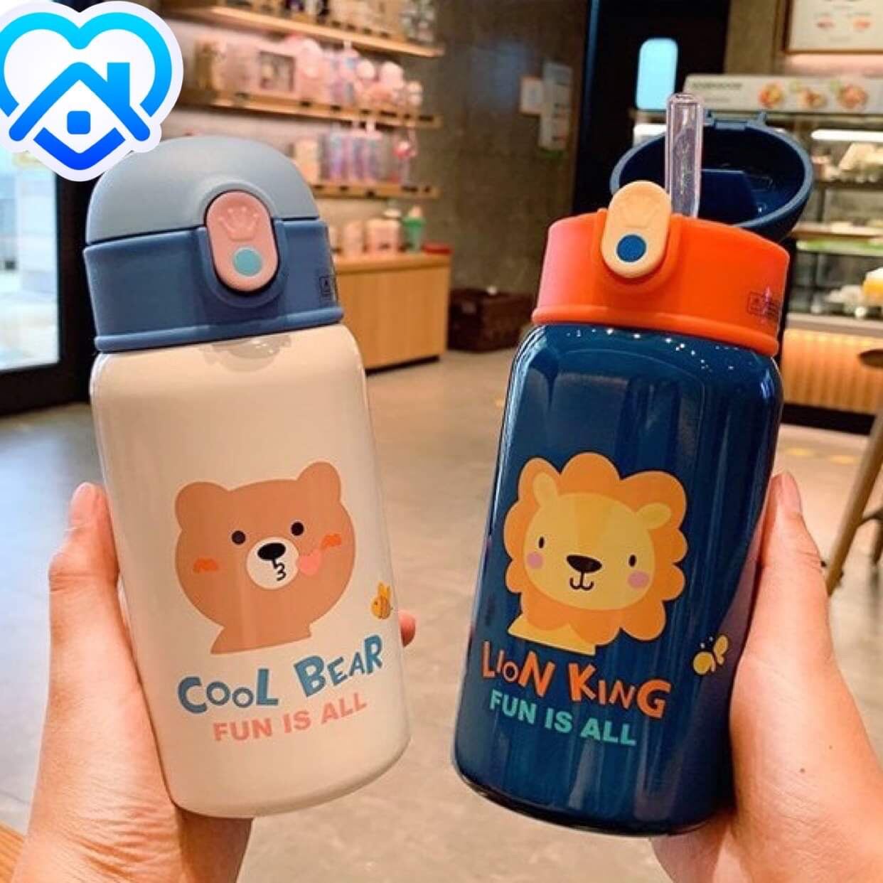 กระติกน้ำเด็ก400ml พร้อมกระเป๋าสะพาย มีให้เลือก4 ลาย สแตนเลส304 กระติกน้ำเก็บอุณหภูมิ กระบอกน้ำ ...