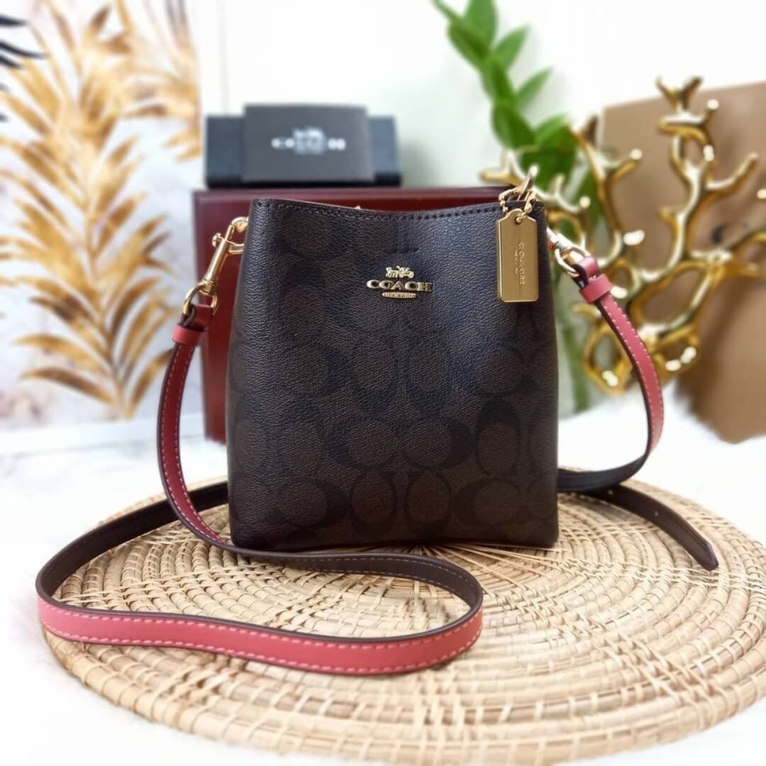 *Coach Small Town Bucket Bag In Signature Canvas With Mystical Floral ...