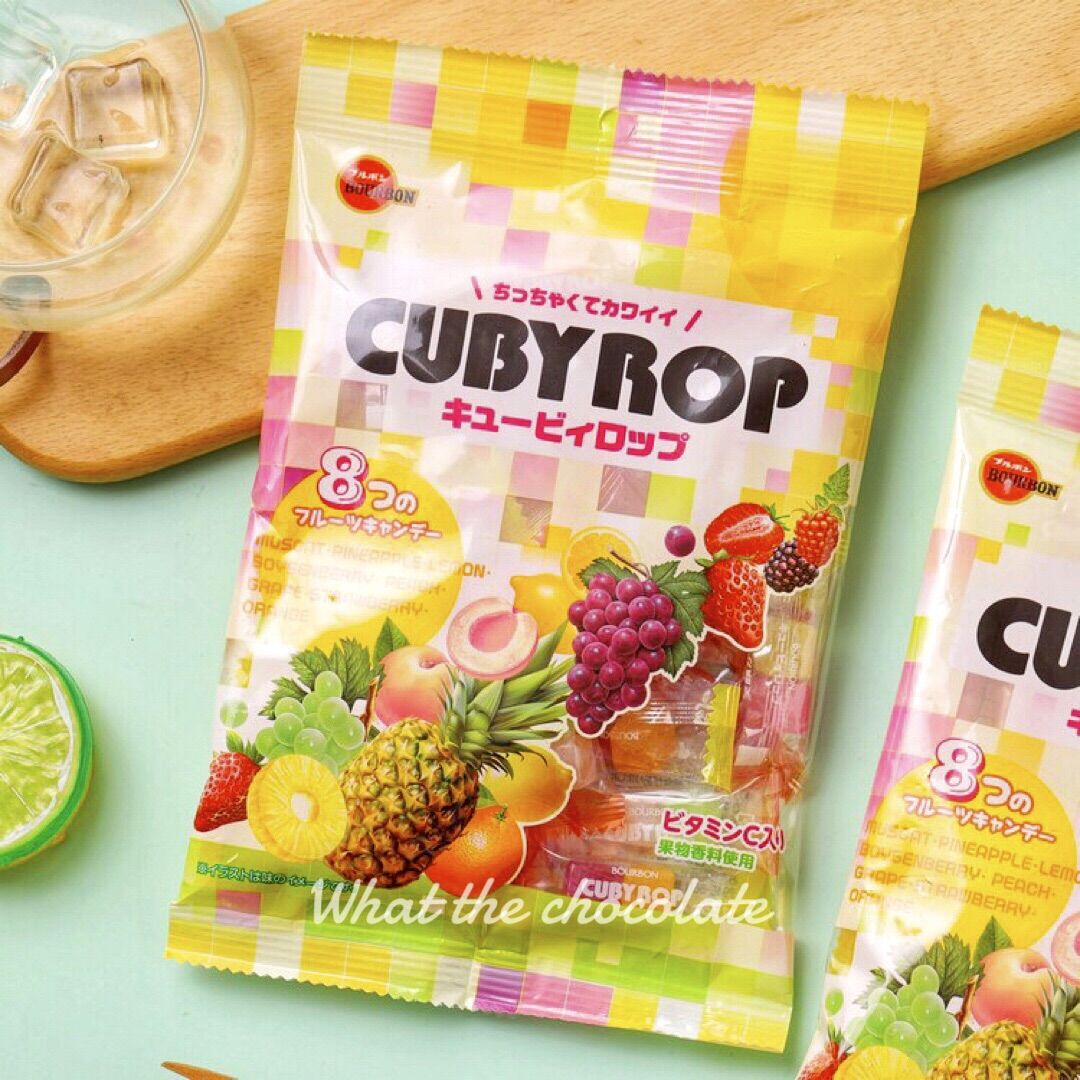 BOURBON Cuby rop ลูกอมรสผลไม้ 8 ชนิด | Lazada.co.th
