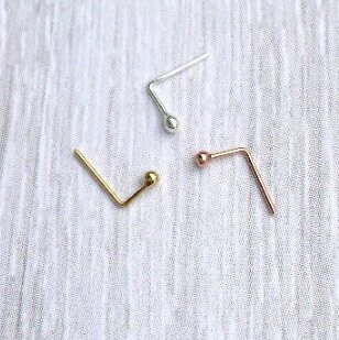 14K หุ้มทอง925เงินแท้มินิจิวจมูก เจาะห่วงจมูก ถั่วจมูกตกแต่งจมูกไม่แพ้ - Taobao Collection ...