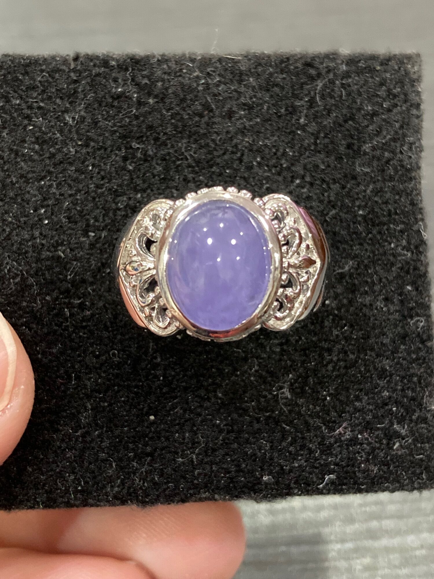 แหวน แหวนหยก แหวนพลอย แหวนเงิน แหวนหยกสีม่วงลาเวนเดอร์ Jadeite Type B+C ...
