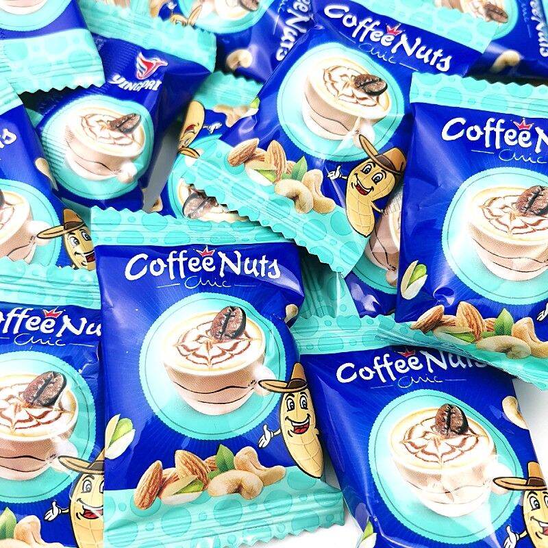 (รสกาแฟ) Coffee Nuts Crisp ถั่วตุ๊บตั๊บ ถั่วอัดแท่ง อัลมอนด์ พิชตาชิโอ รสกาแฟ แคลอรี่ต่ำ อร่อย ...