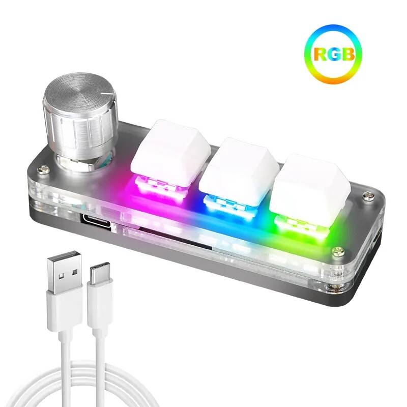 USB Macro Custom Mini คีย์บอร์ด12ปุ่ม2ปุ่มการเขียนโปรแกรม DIY ...