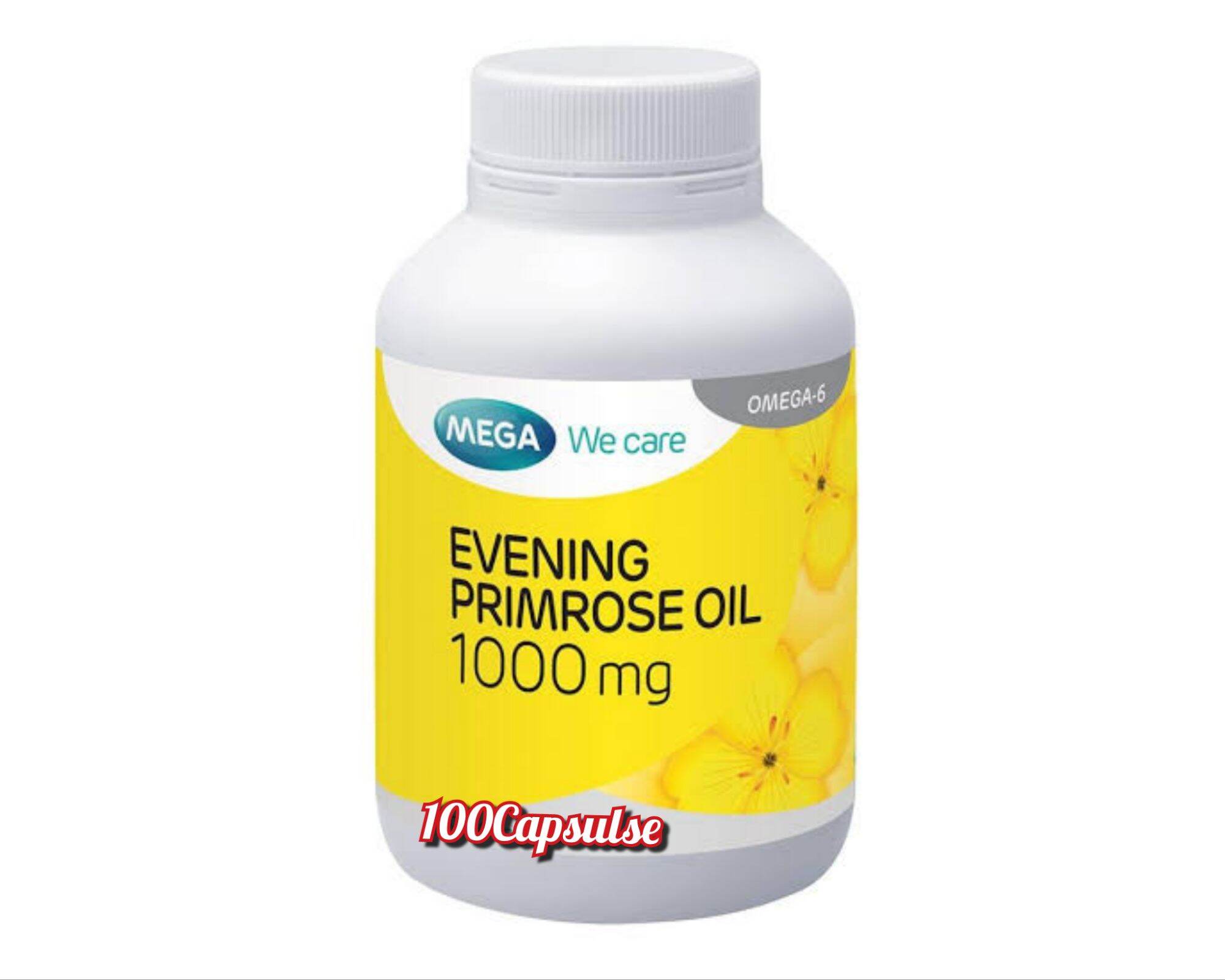 Mega We Care Evening Primrose Oil EPO เมก้า อีฟนิ่งพริมโรส 1000 mg. 100 ...