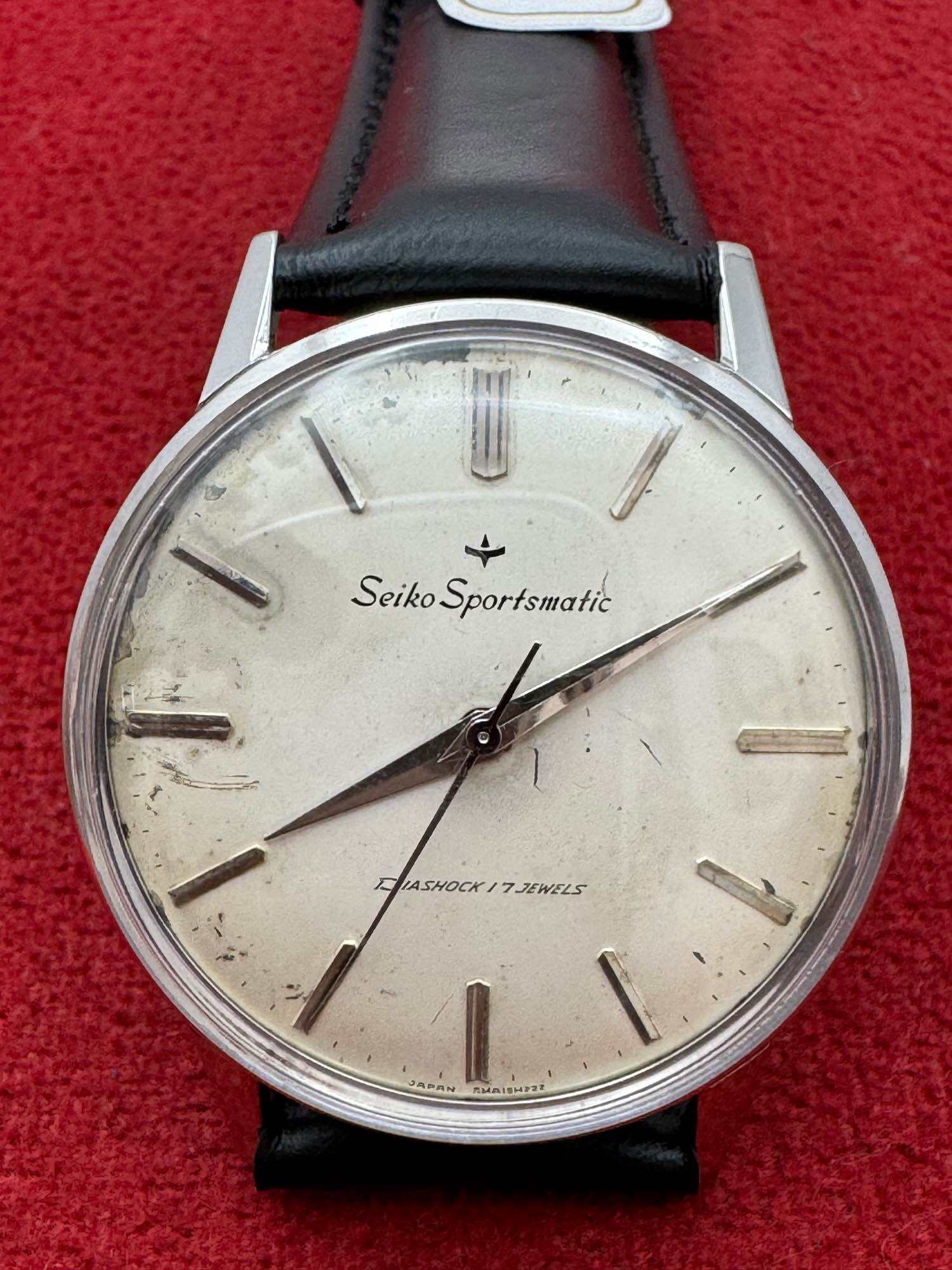 Seiko Sportsmatic Diashock 17 Jewels Automatic ตัวเรือนสแตนเลส นาฬิกาผู้ชาย มือสองของแท้ ...