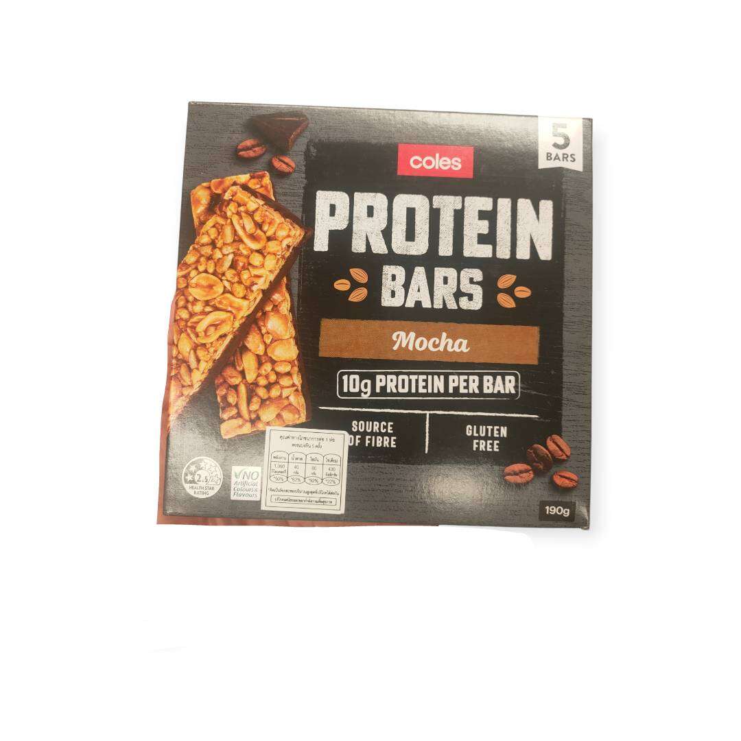 Coles 5Protein Bars Dark Mocha 190g.ธัญพืชชนิดแท่งผสมโปรตีนจากถั่ว ...