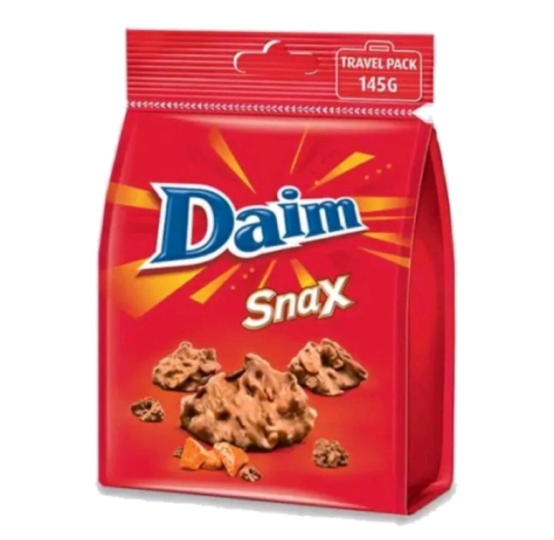 Daim snax ช็อคโกแลต crunchy เคลือบคาราเมล ขนาดถุง145กรัม ขนมนำเข้า | Lazada.co.th