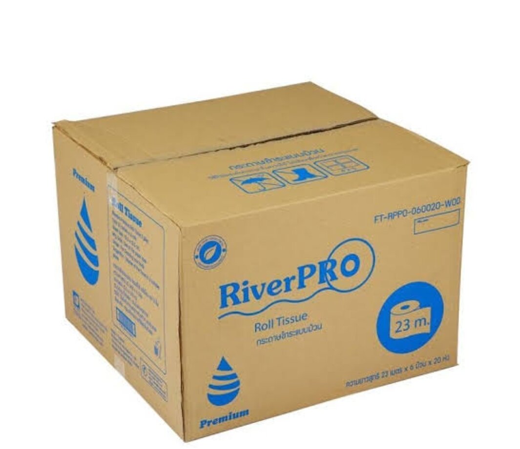 River Pro Roll Tissue กระดาษชำระแบบม้วน รุ่น PREMIUM ความยาว 23 เมตร ...