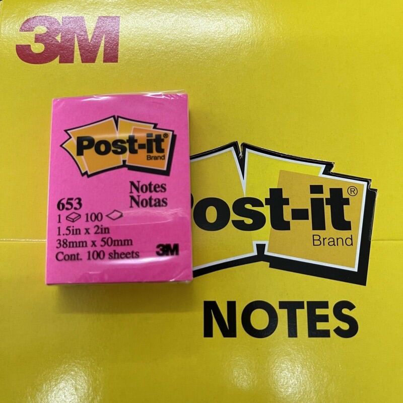 Post it note 3M No.653 ขนาดเล็ก 1.5 x 2 นิ้ว กระดาษโน้ต มีกาวในตัว โพ ...