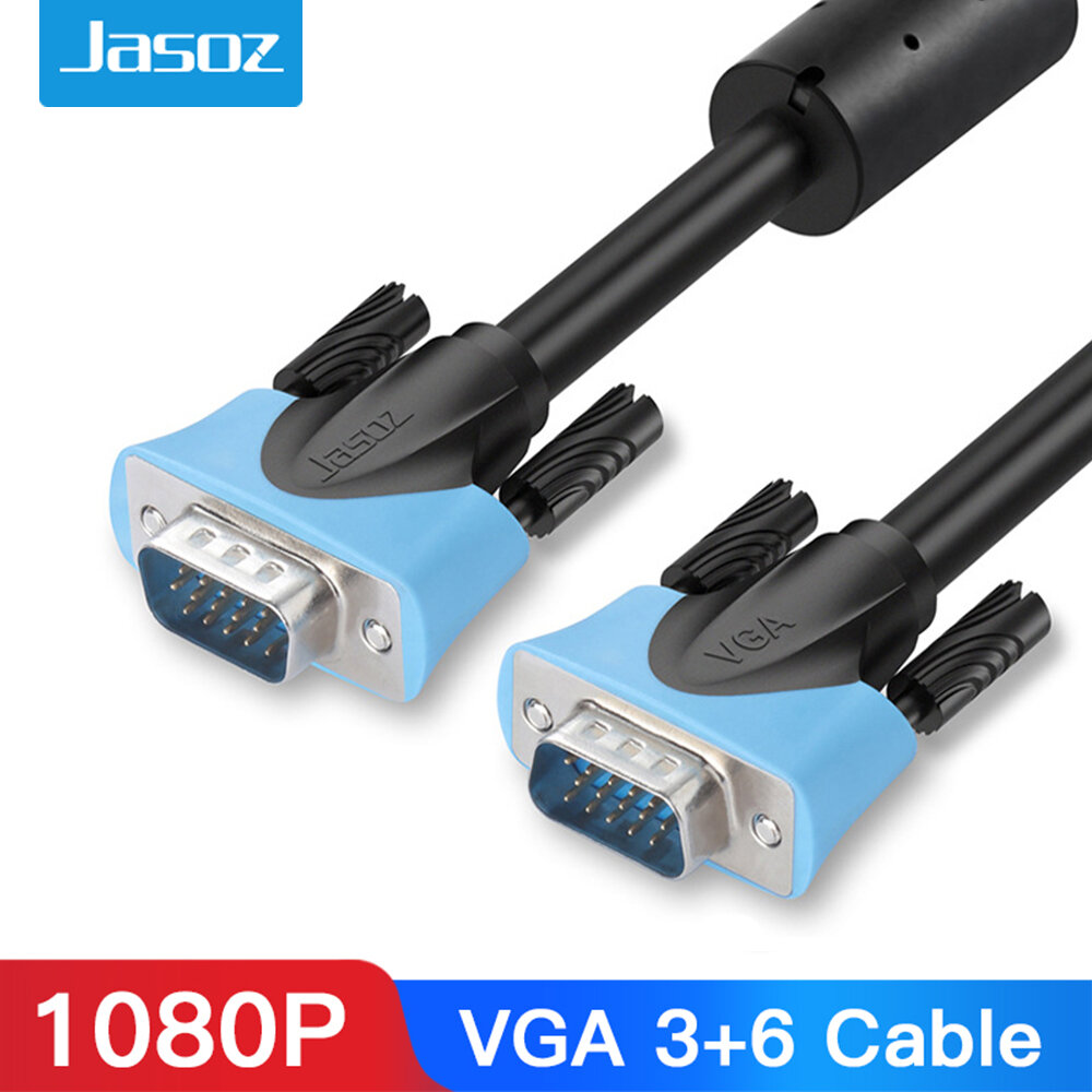สาย jasoz VGA สายเคเบิลตัวผู้เป็นตัวผู้ VGA 1080P 3M Cabo 15 PIN สายถัก ...
