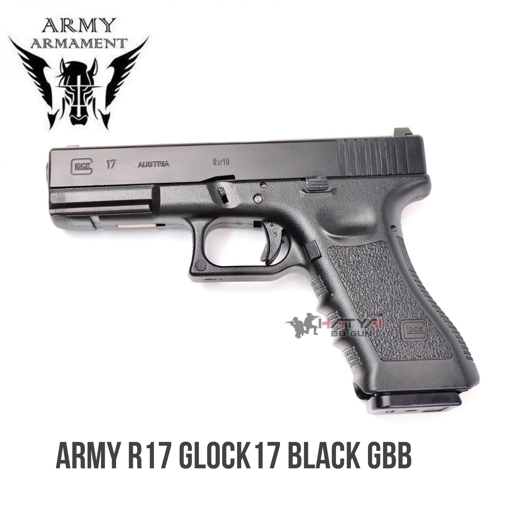 ARMY R17 GLOCK17 BLACK GBB แถมอุปกรณ์พร้อมเล่นครบชุด,บีบีกันอัดแก๊ส ...