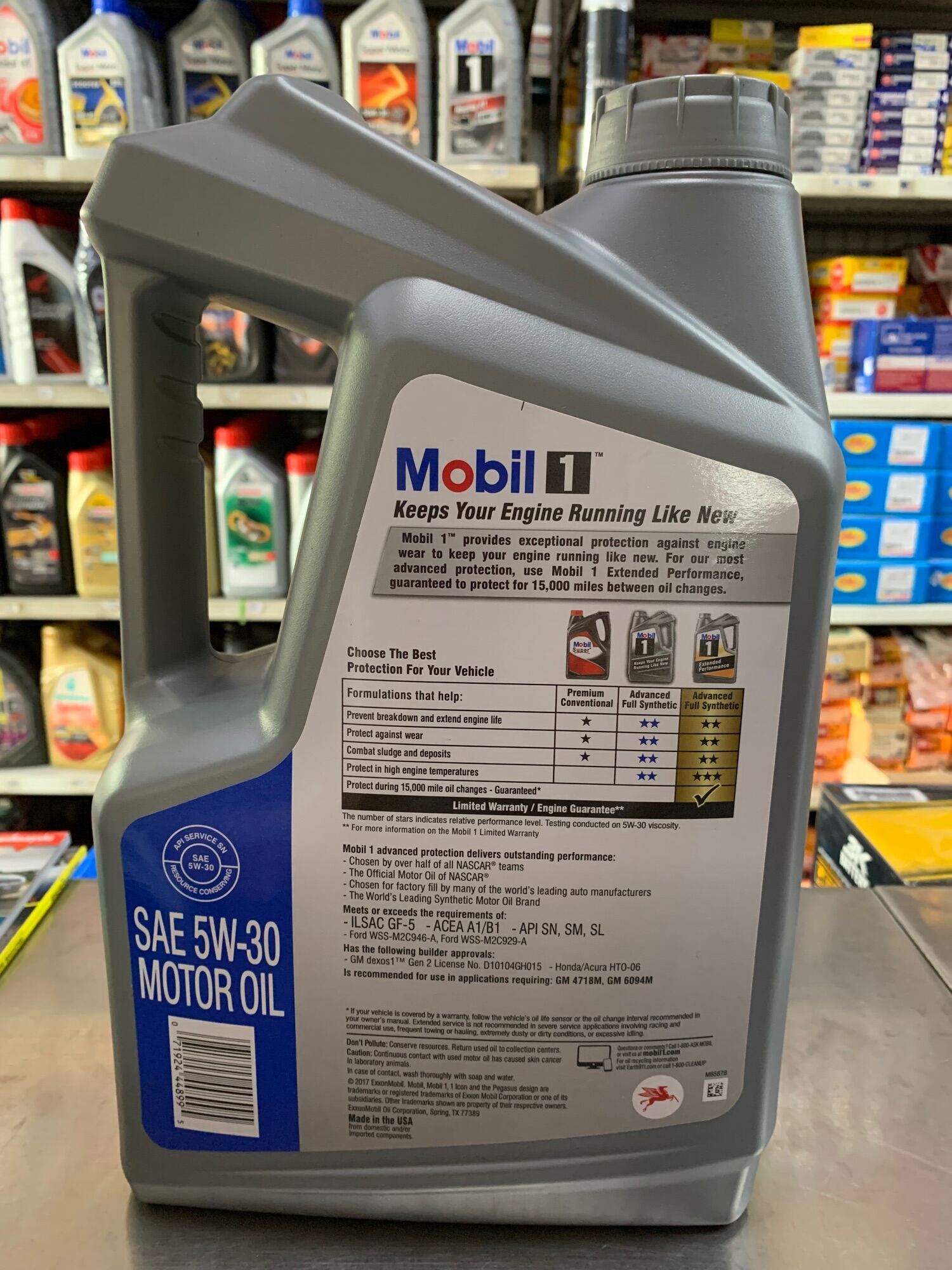 น้ำมันเครื่อง Mobil one(1) สังเคราะห์แท้100% เบอร์5w-30 เบนซิน4.7ลิตร ...