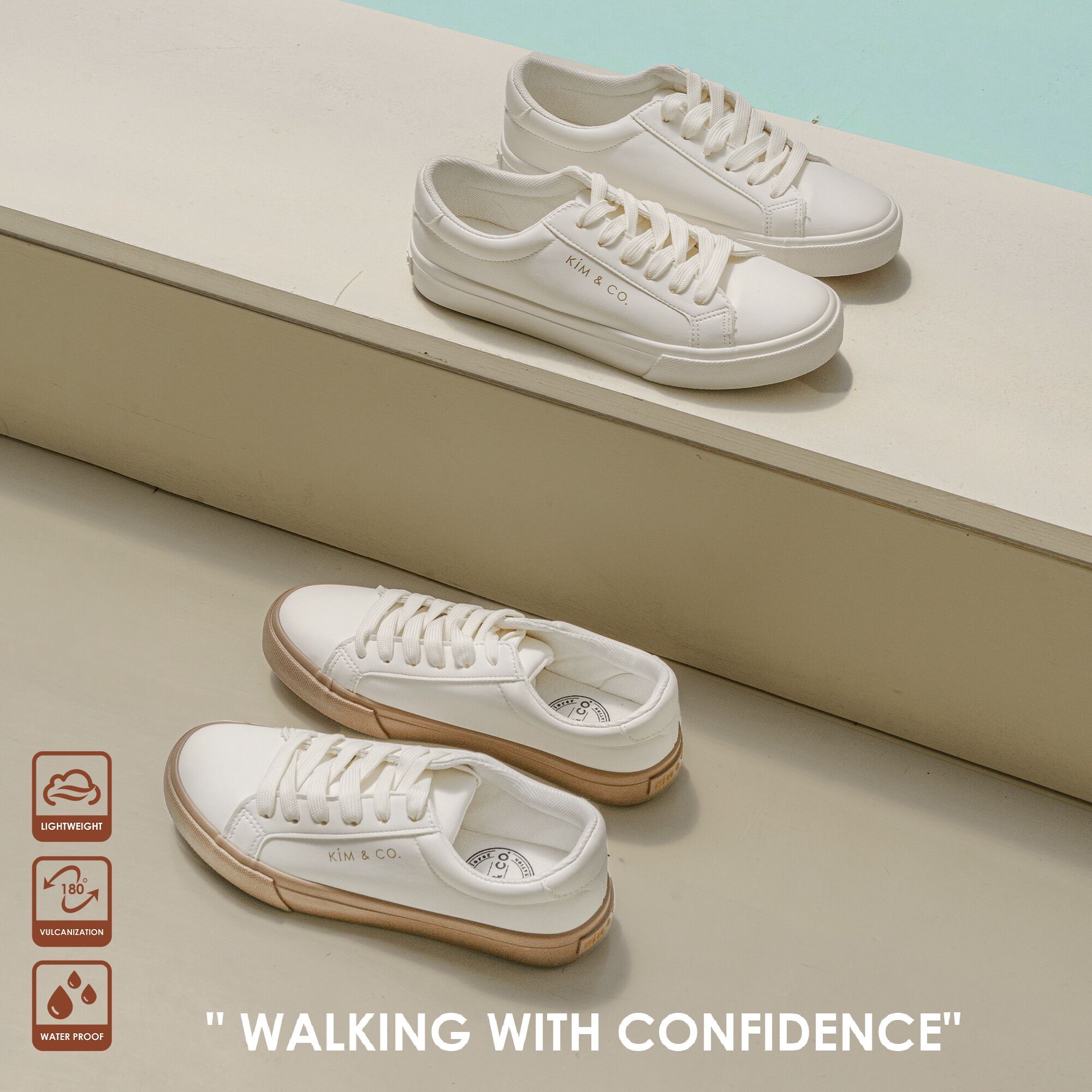 KIM&CO. Summer(KF015M) รองเท้าแฟชั่นผู้ชาย หนัง PU กันน้ำ สไตล์มินิมอล ...