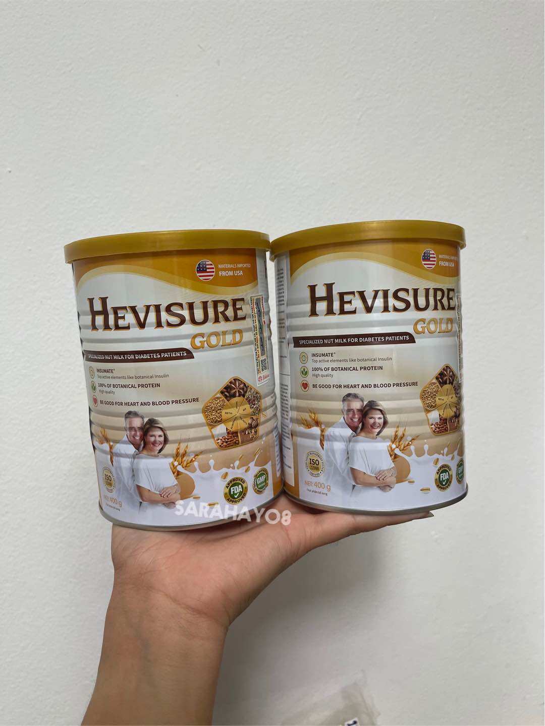 Hevisure Gold 400g. 2กระปุก เฮวิชัวร์ โกลด์นัท นมสำหรับผู้เป็นเบาหวาน ...