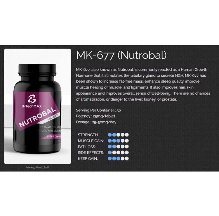 B-Techmax Nutrobal MK-677 25 mg 50 tabs - Sarms Enchanted - ThaiPick