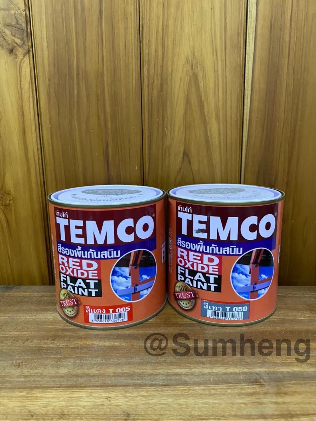 สีรองพื้นกันสนิม สีเทา สีแดง Temco เทมโก้ ขนาด 0.80 ลิตร ใช้ทาเหล็ก ผสม ...