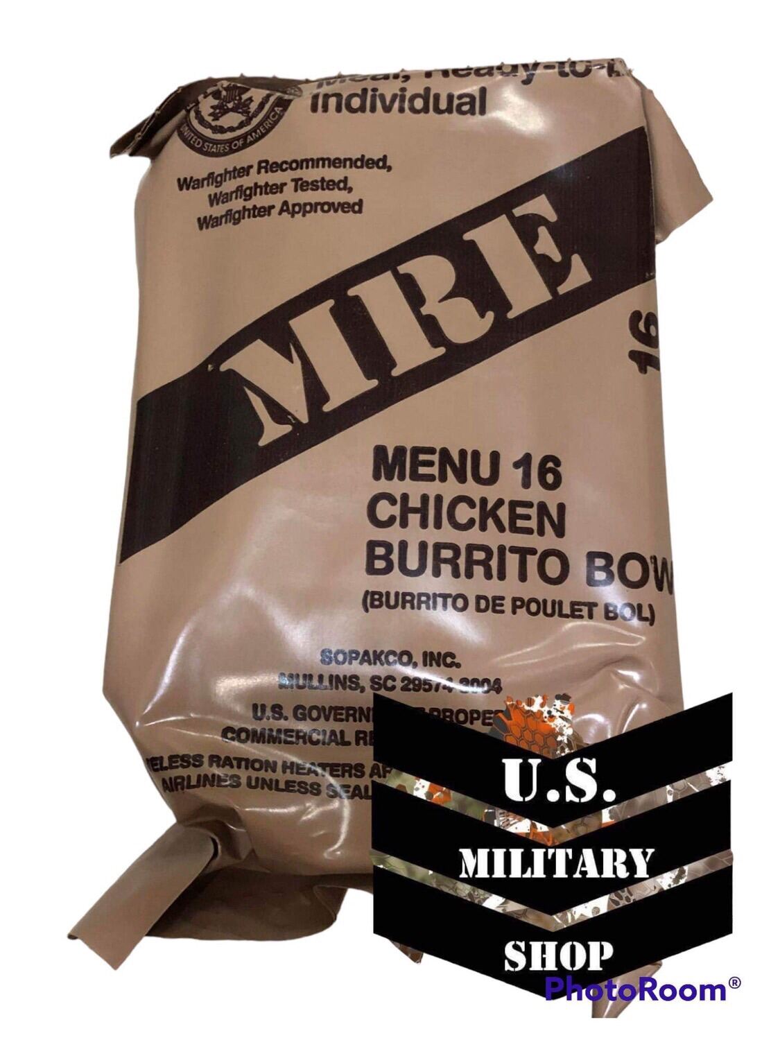 อาหารพร้อมทาน อาหารสำเร็จรูป MRE Menu 16 Chicken Burrito Bowl (Chicken ...