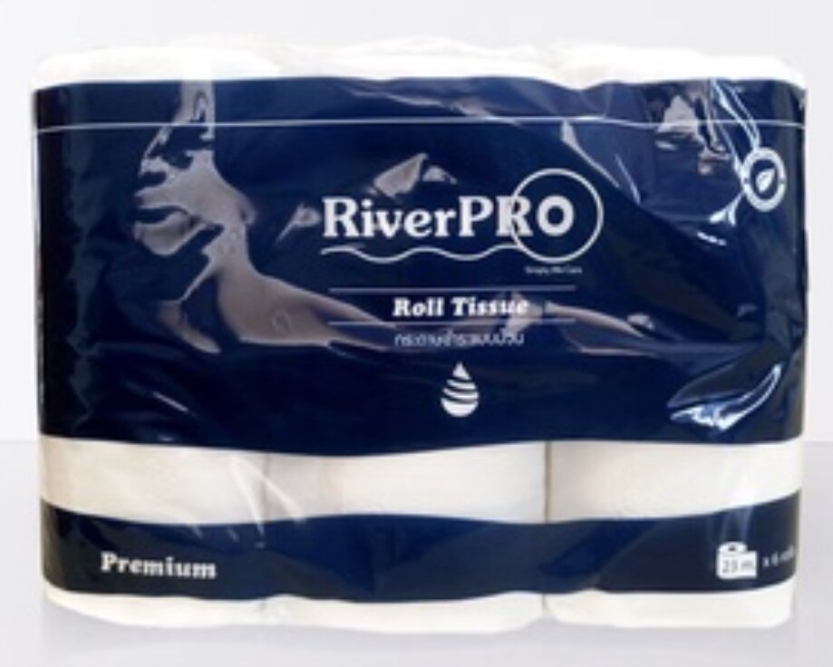 River Pro Roll Tissue กระดาษชำระแบบม้วน รุ่น PREMIUM ความยาว 23 เมตร ...