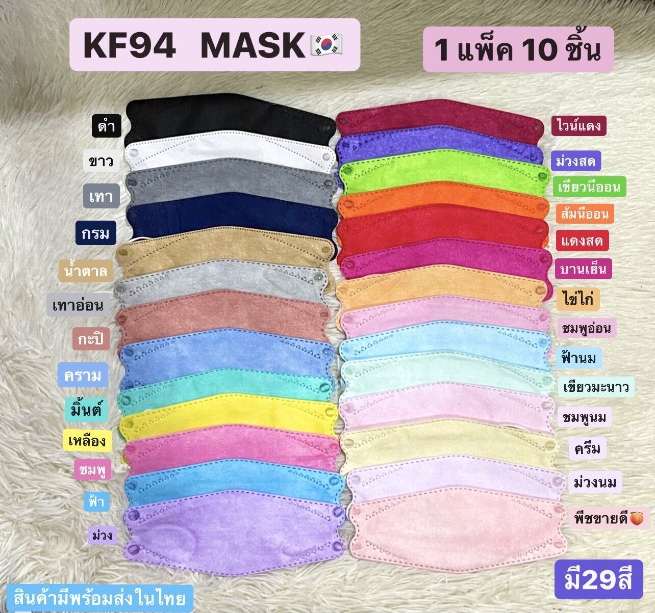 ส่งไวใน1วัน⚡️หน้ากากอนามัย kf94 แมสเกาหลี 4D รุ่นใหม่ KF94 แมสปิดปาก ...