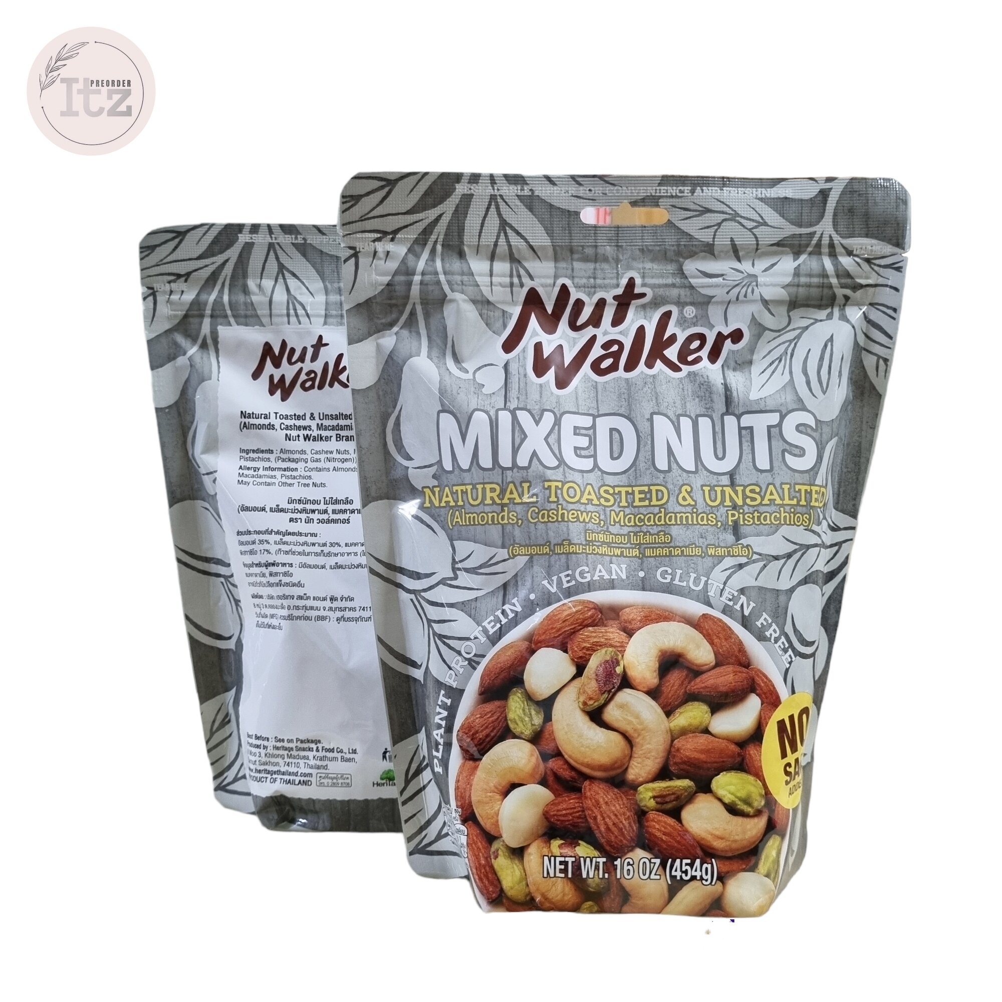 Nut Walker Mixed Nut Natural Toasted & Unsalted 454g (Exp 08/2025) | Lazada.co.th