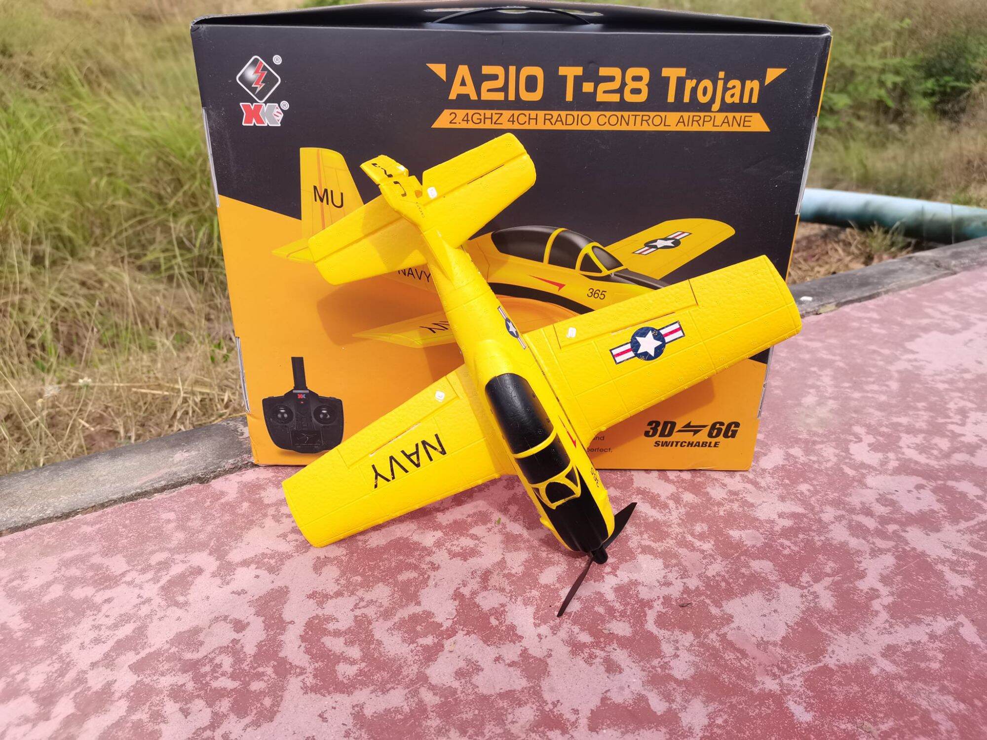 XK A210 TROJAN MINI T28 380mm Wingspan 2.4G 4CH 3D6G โหมด Switchable 6 ...
