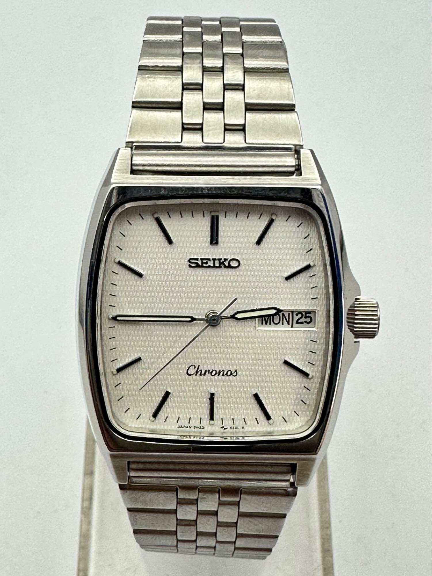 SEIKO Chronos Quartz ตัวเรือนสแตนเลส นาฬิกาผู้ชาย มือสองของแท้ | Lazada ...