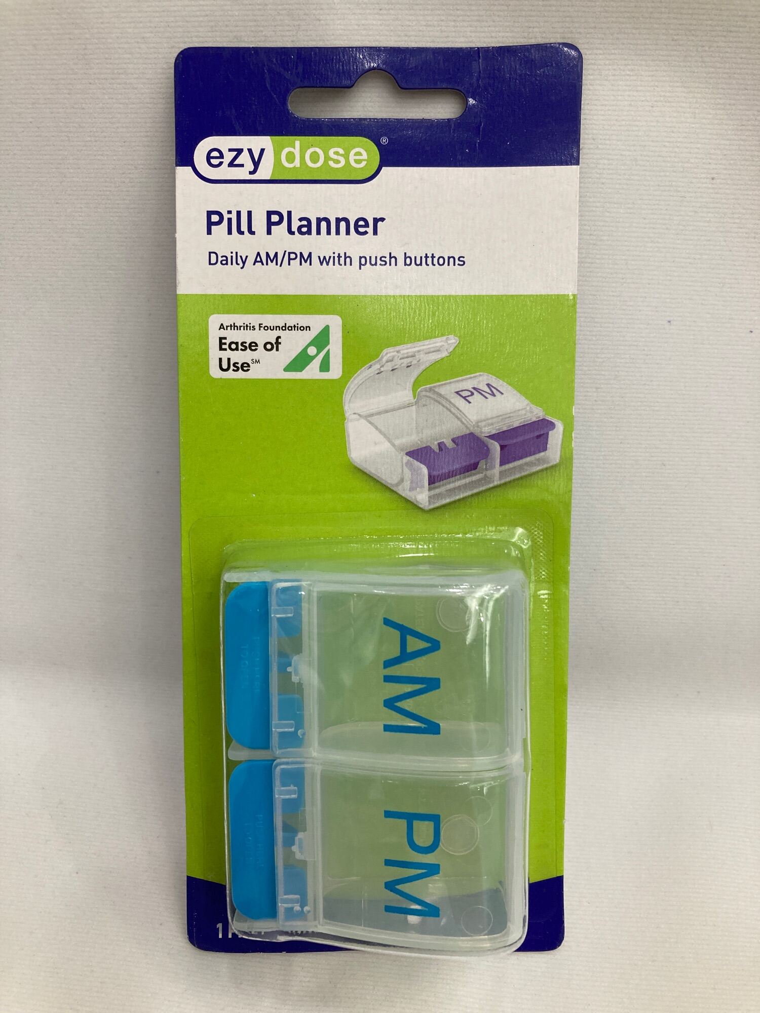 ตลับยา 2 ช่อง AM/PM (67579) สำหรับใส่ยาเช้าและเย็น พร้อมปุ่มกดเปิดปิด ...