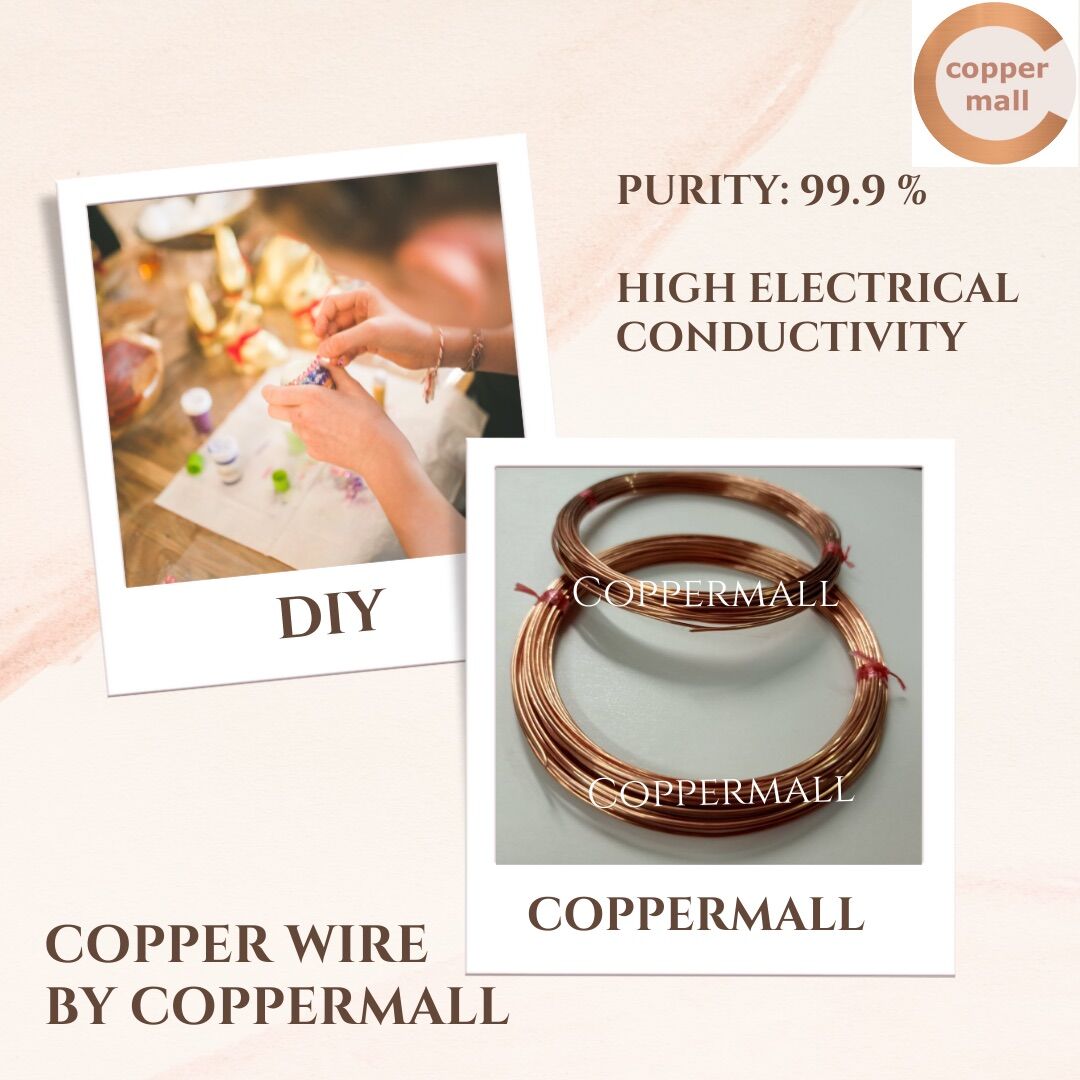 ลวดทองแดง ไม่อาบน้ำยา ทองแดงแท้ 99.9% Copper Wire by Coppermall ขนาด ...
