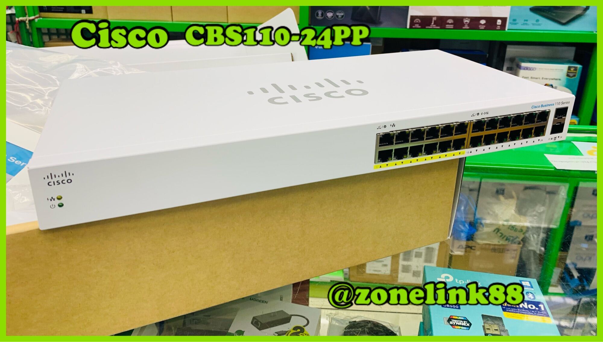 Gigabit Switching Hub CISCO (CBS110-24PP-EU) 24 Port (12 Port PoE) 2 ...