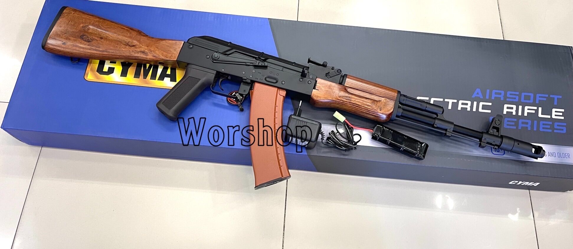 ปืนบีบีกัน รุ่น CM.048 CYMA AK74 บอดี้โลหะ/ไม้แท้ พร้อมแบตเตอรี่ที่ ...
