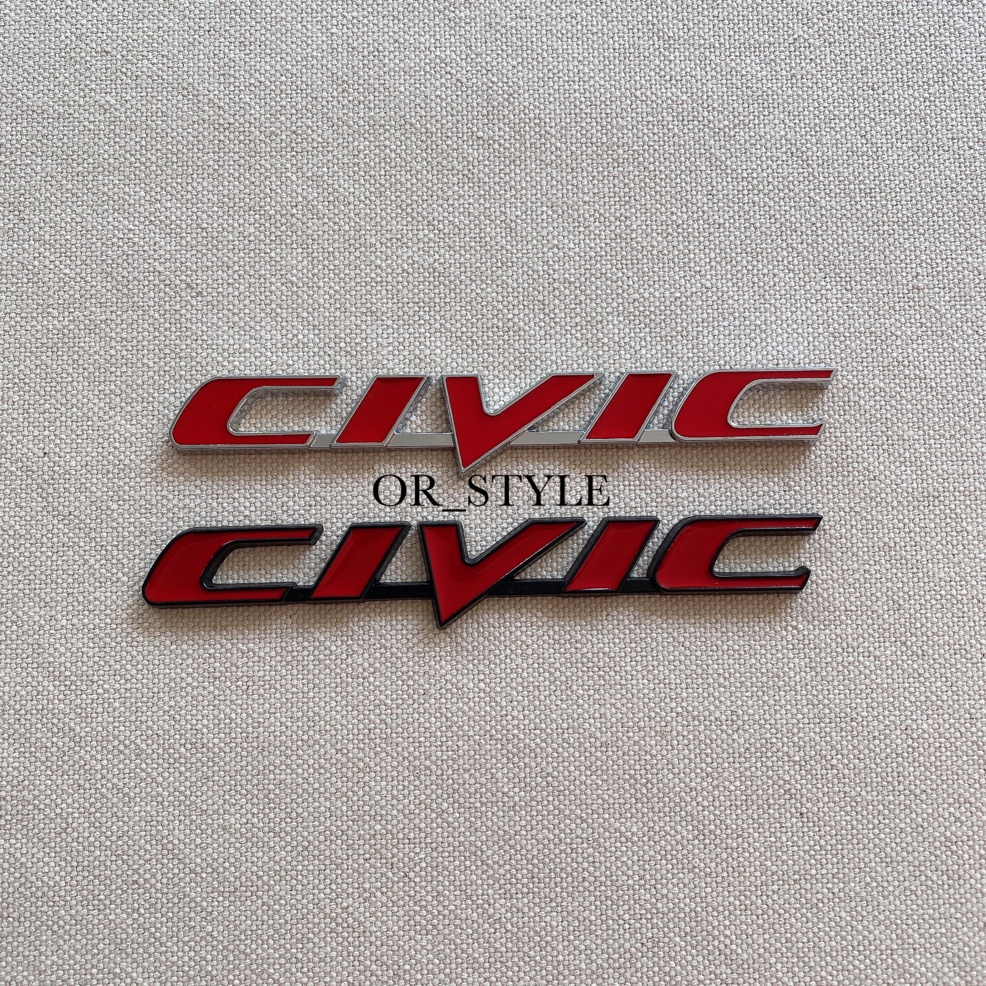 โลโก้ CIVIC FD งานโลหะ ขนาด 15.5x2.5cm - OR_STYLE - ThaiPick