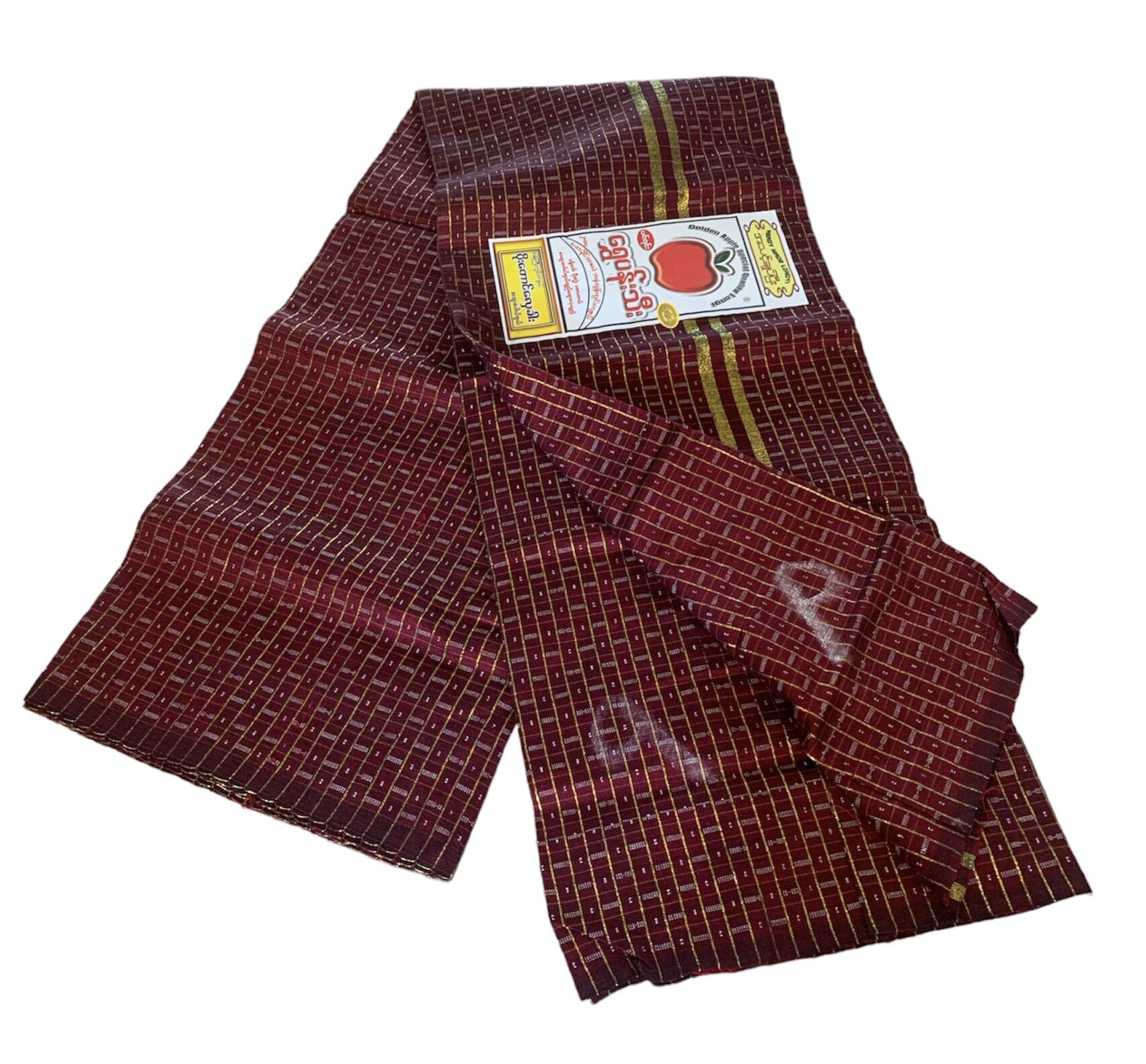 สโร่งผ้าทอฝ้ายไหมสอดดิ้นทอง Myanmar Longyi | Lazada.co.th