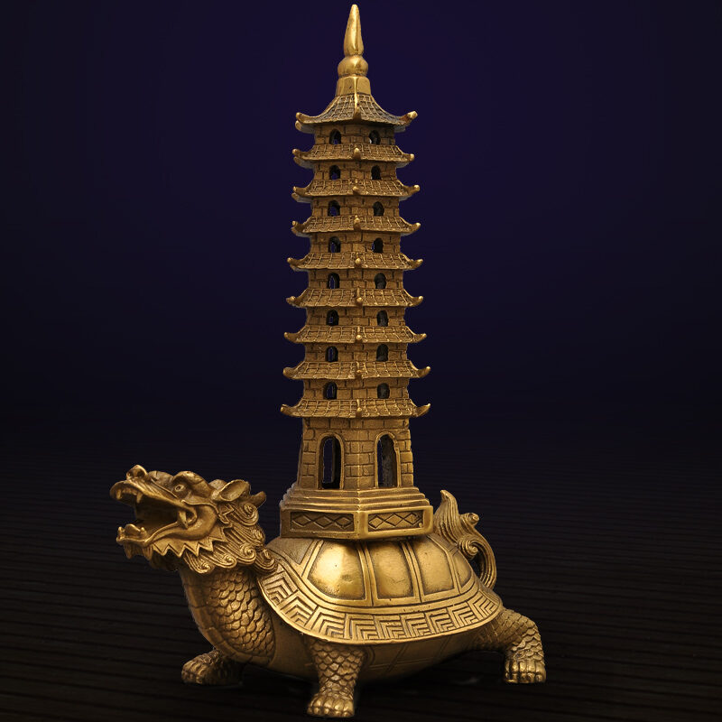 Brass gui ta Turtle Gourd Ornaments Dragon Turtle Wenchang Tower Nine ...