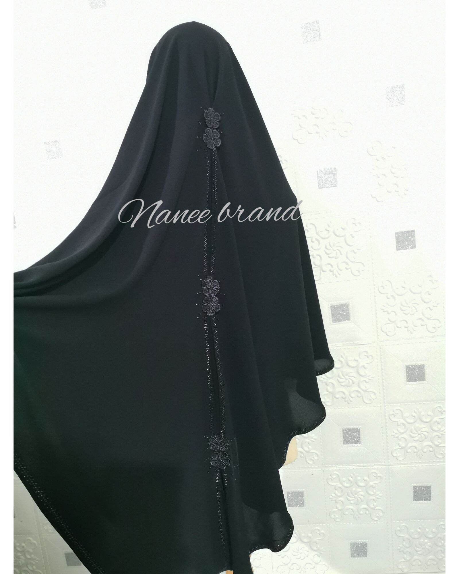 ฮีญาบฝรั่งเศสปิดหน้าในตัวผ้าอาบาย่า ทรงไข่ทรงหน้าอัดกาว แบรนด์nanee ...