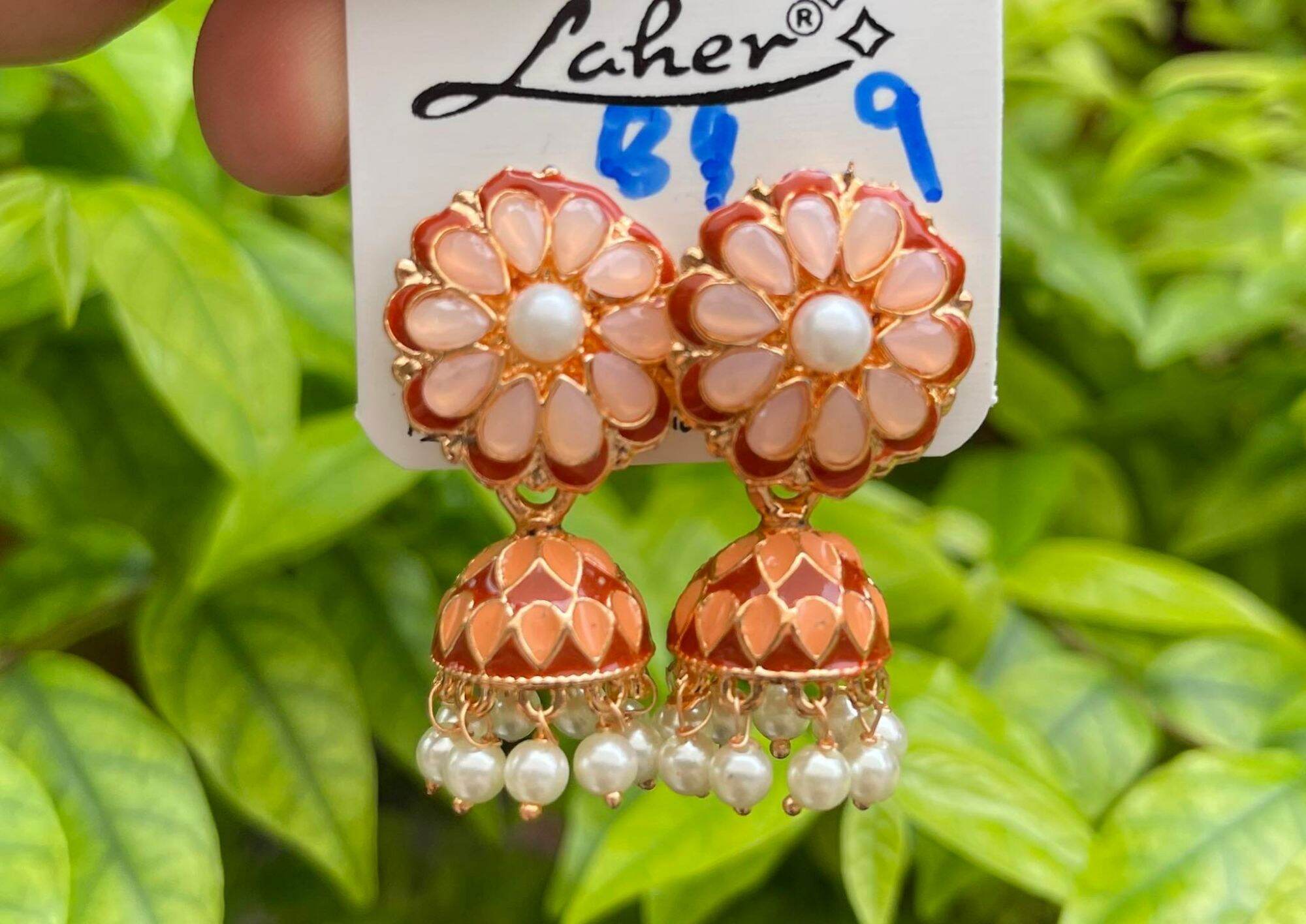 ต่างหูอินเดียระฆังเล็กงานลงยา4 cm2 cm Indian Meenakari Small Jumki ...