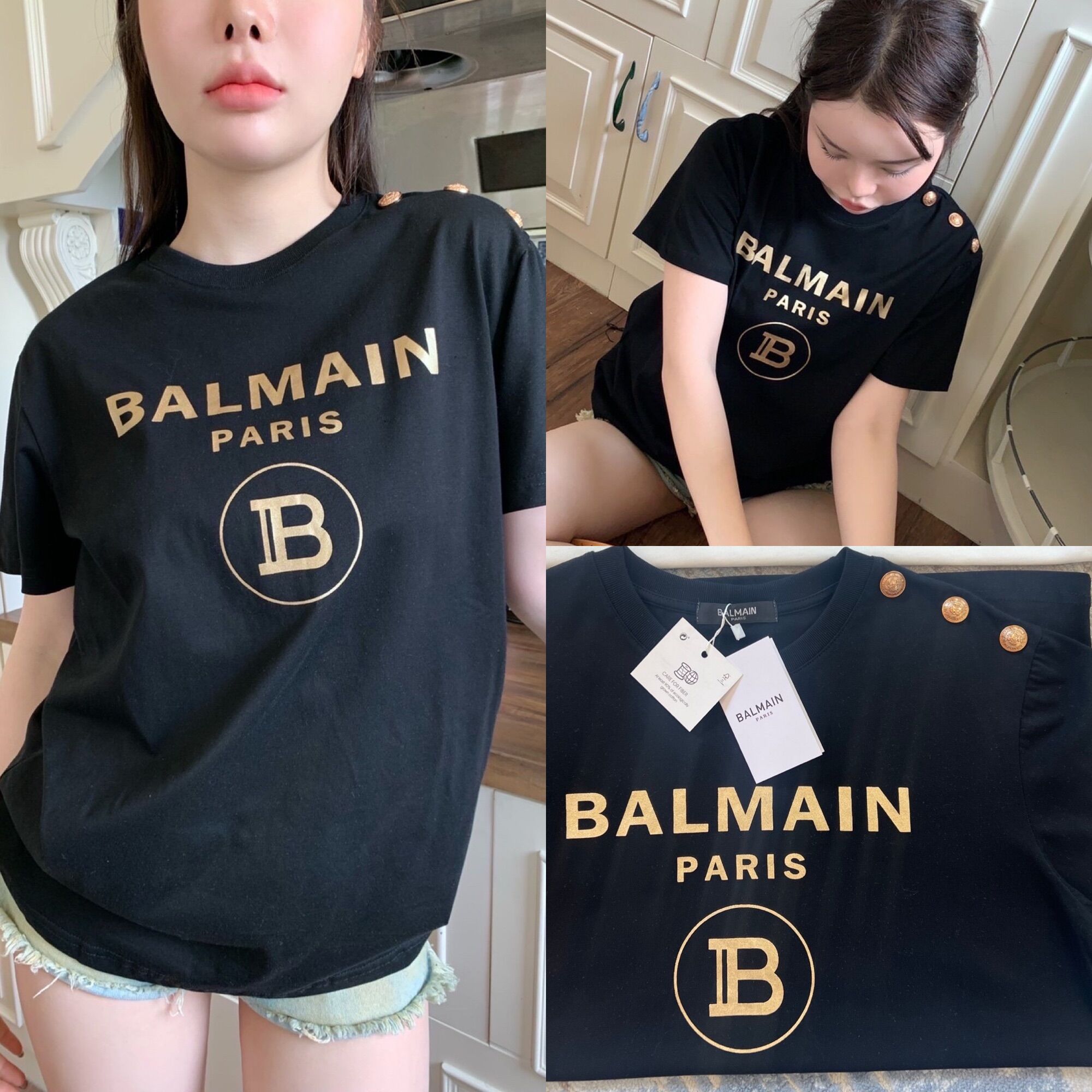 BM PARIS" เสื้อยืด แบรนด์ดัง ตัวนี้เนื้อผ้าคัทติ้ง สวยมากๆ กระดุมที่ ...