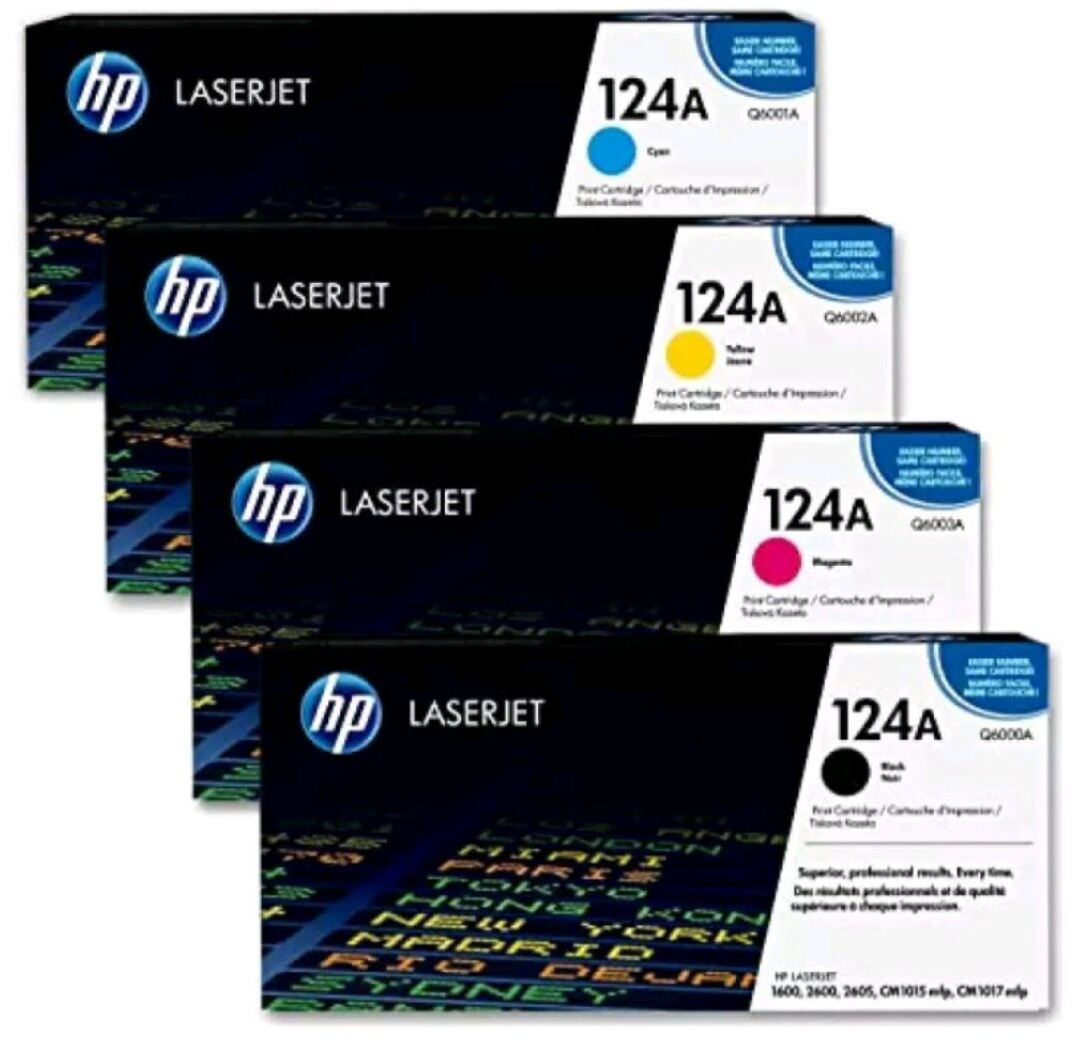 HP 124A ตลับหมึกโทนเนอร์ ของแท้ Original Toner ปี2015 Yellow 1/2016 Red ...
