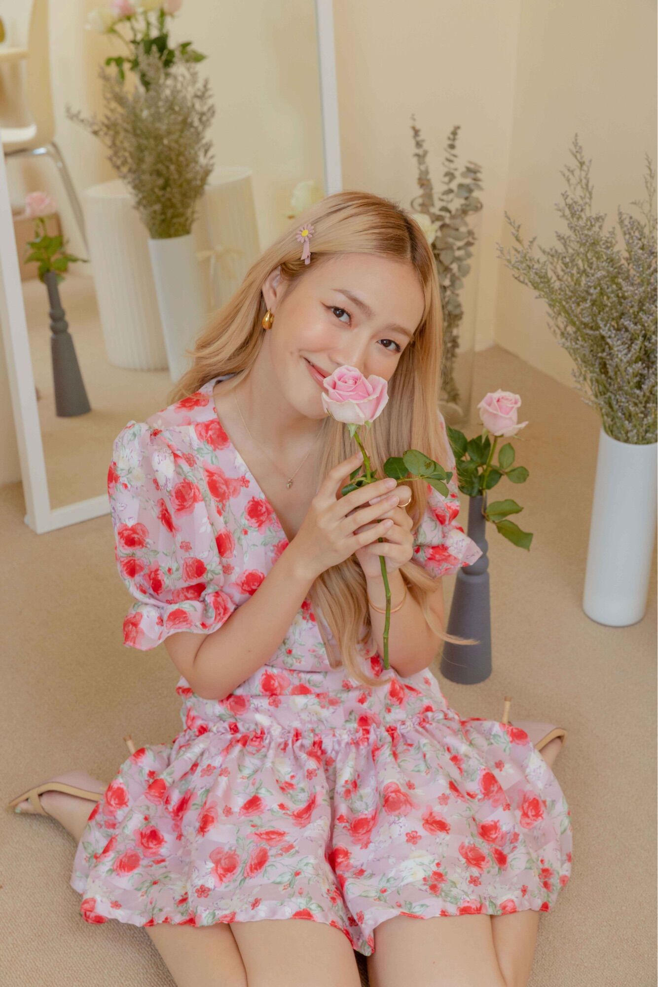 ROSSARIN - เดรส Aimie Roses / เดรสลายดอก - RossarinOfficials - ThaiPick