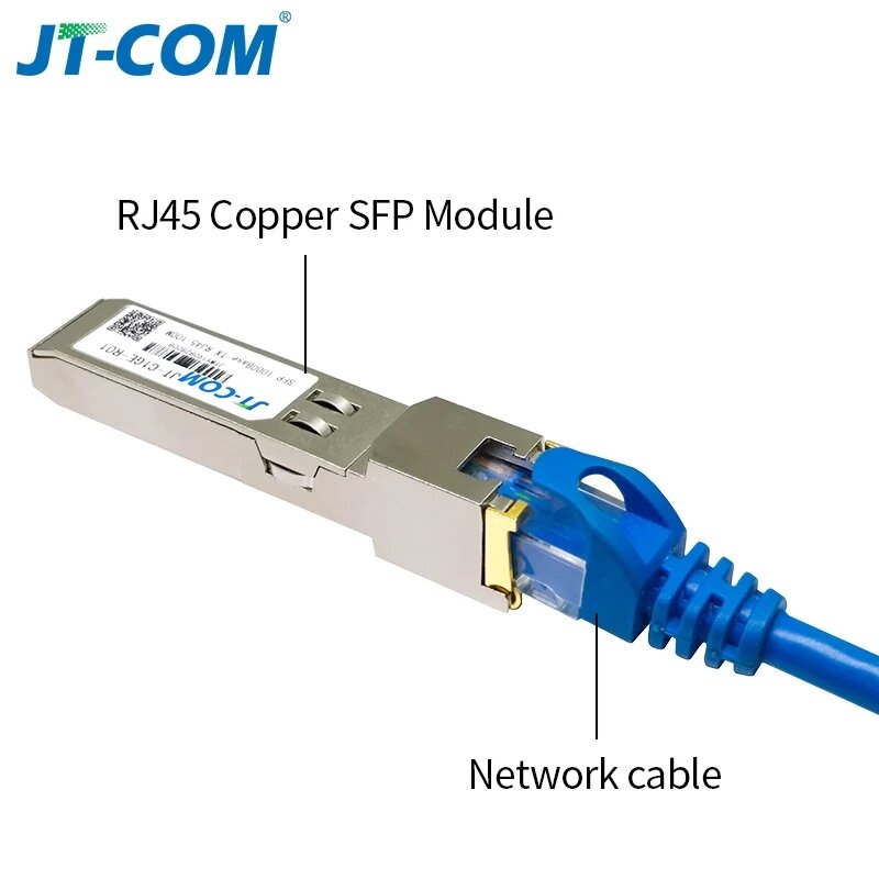 โมดูล SFP RJ45 สวิทช์ Gbic 10/100/1000 Connector SFP ทองแดง RJ45 SFP ...
