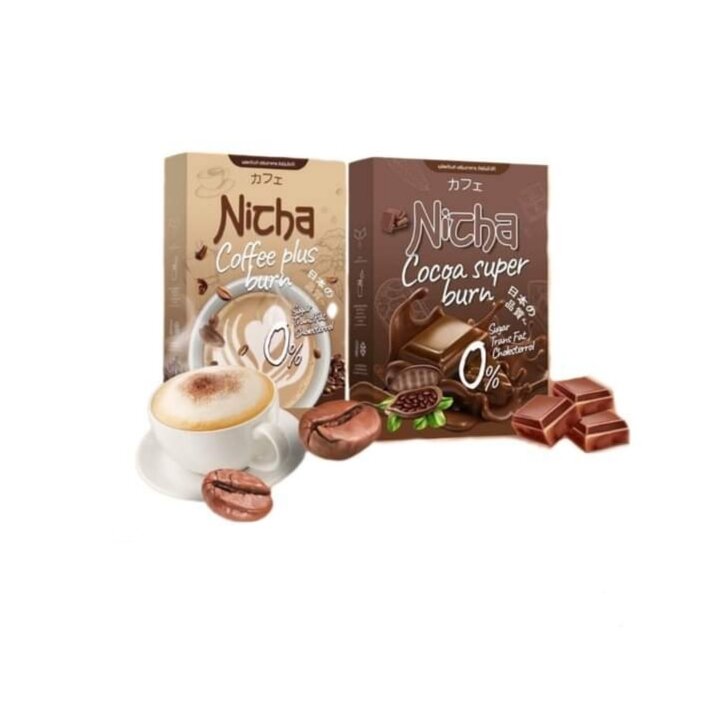 ณิชากาแฟ ณิชาโกโก้ มอสเจีย Nicha Coffee Plus Burn nicha Cocoa Super Burn 1กล่อง10ซอง กาแฟมอสเจีย ...