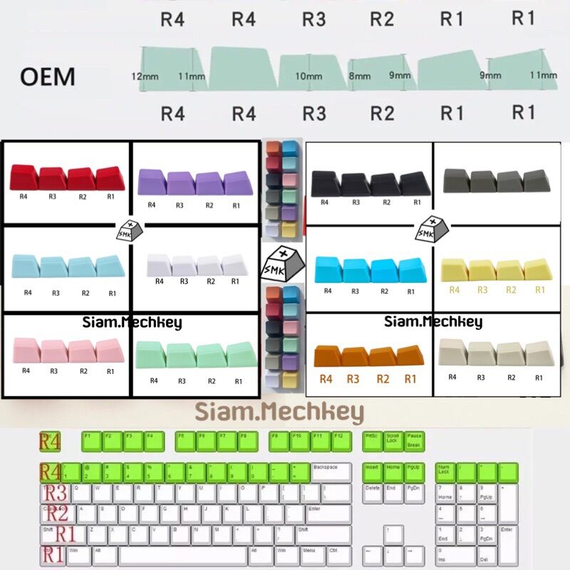 พร้อมส่ง ของแท้ คีย์แคป สี PBT คุณภาพดี OEM profile R1 R2 R3 R4 blank ...
