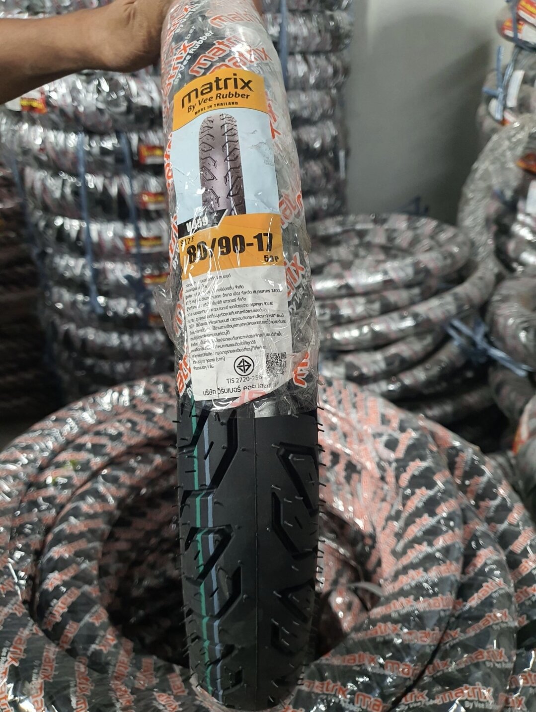 ยาง Wave ขอบ 17 50100-17 60100-17 7090-17 8090-17 ยี่ห้อ matrix by Vee Rubber ยางใช้ยางใน ...