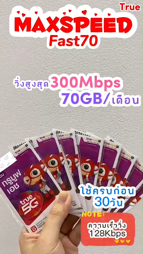 [ ซิมเทพ Fast70 ] เลือกเบอร์ (ชุด1) Sim True Net Max speed 70GB/เดือน Fast โทรฟรีในเครือข่ายทรู ...
